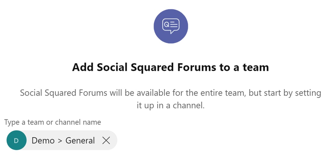 Install Social Squared to a single Teams team
