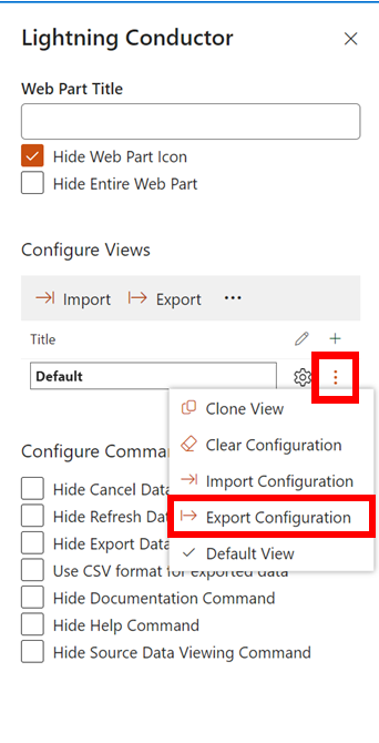 How to export a Lightning Conductor configuration
