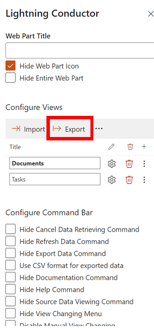 How to export a Lightning Conductor configuration
